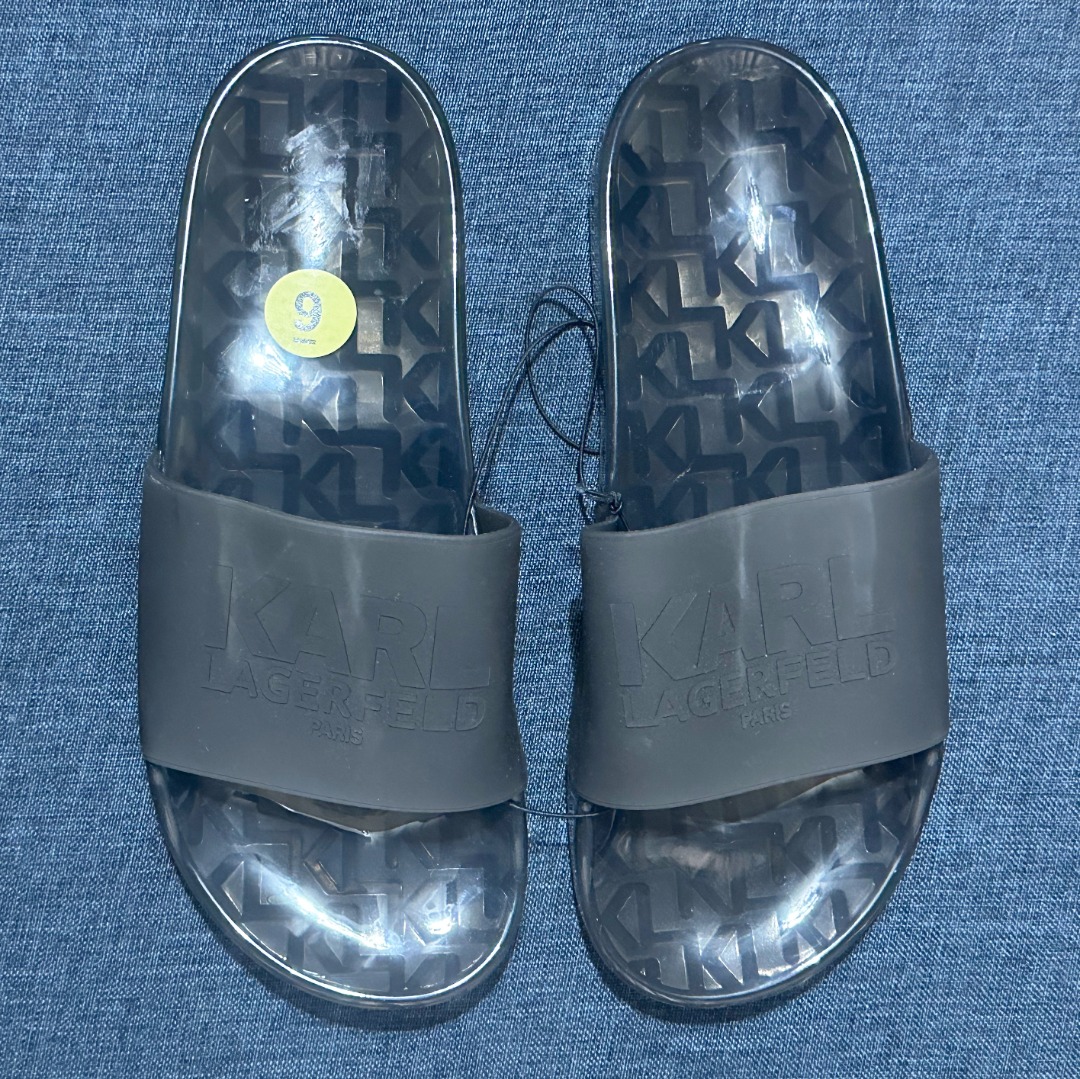 Karl Lagerfeld transparent black slippers/slides for women, Women's ...