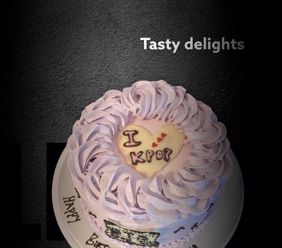 k-pop theme cake,customize cake,BTS theme cake,vanilla cake,natural ...