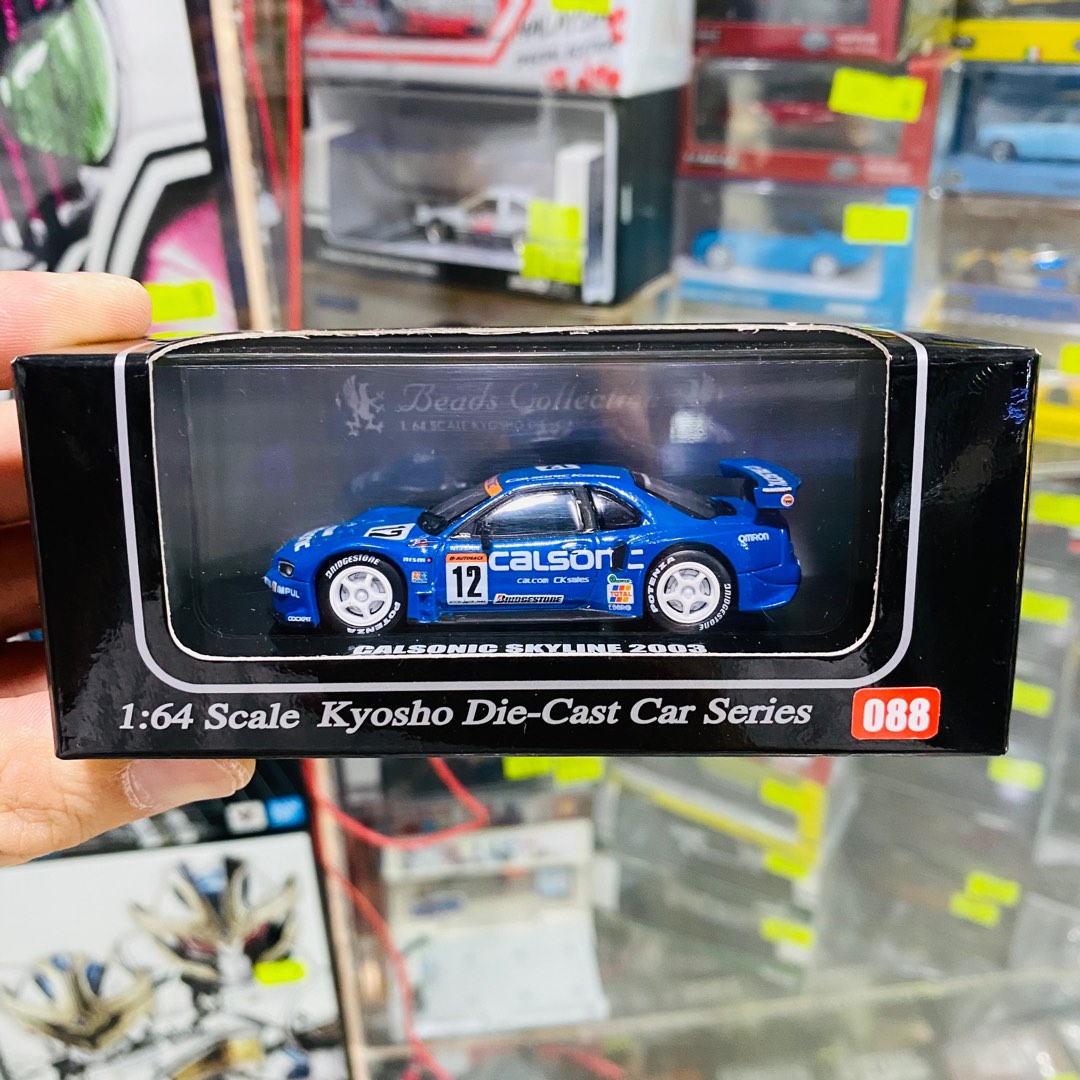 Kyosho 1:64 Die-cast Model Car Calsonic Skyline 2003 京商 日產 Nissan GT-R ...
