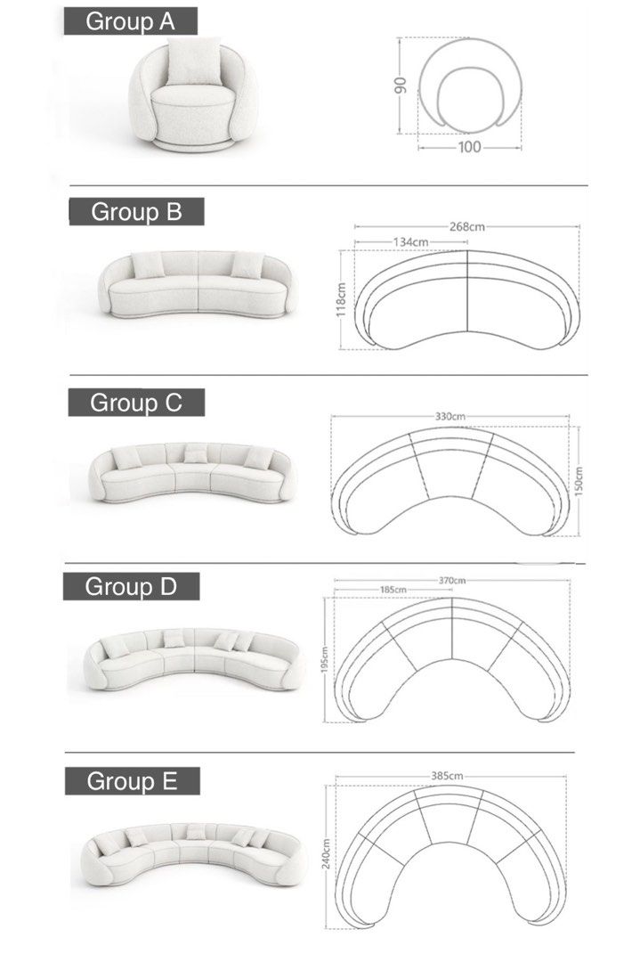 Circular Sofa Dimensions | Baci Living Room
