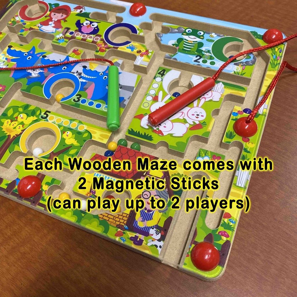 MAGNETIC WOODEN MAZE BOARD, Babies & Kids, Infant Playtime on Carousell