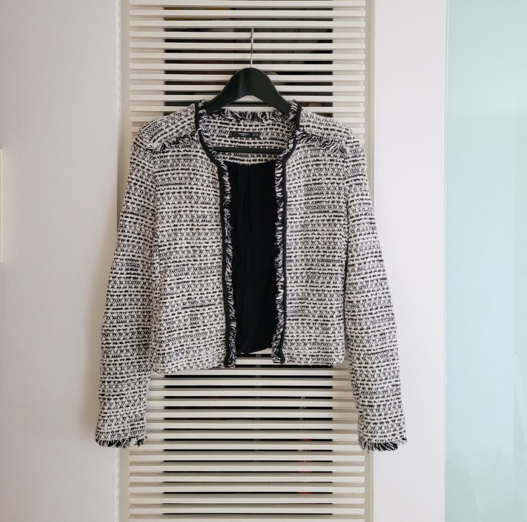 Mango Tweed Boucle Blazer, Women's Fashion, Coats, Jackets and ...