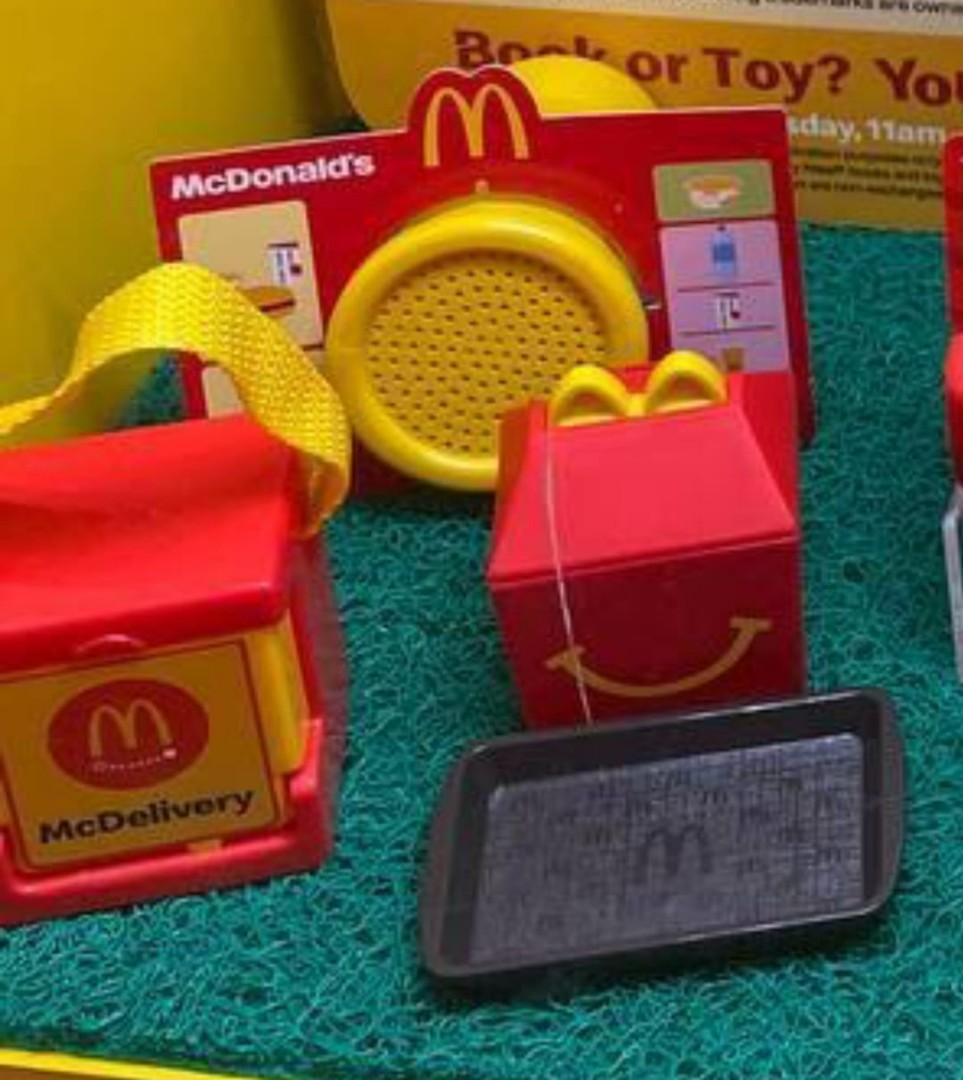 McDonald's happy meal toy, happy meal box and tray, delivery bag, drive ...
