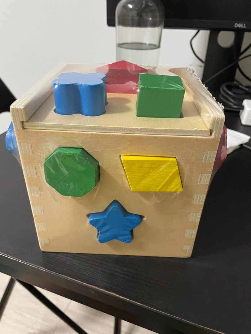 Melissa & Doug Shape Sorting Cube - Classic Wooden Toy With 12 Shapes ...