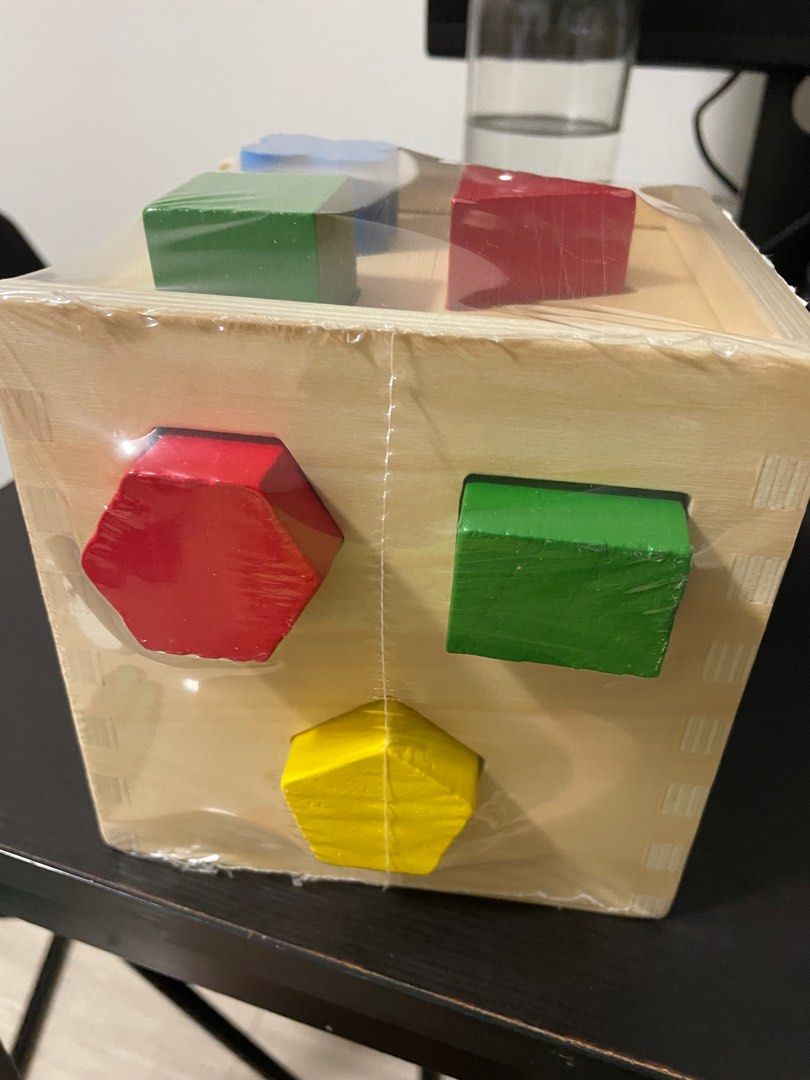 Melissa & Doug Shape Sorting Cube - Classic Wooden Toy With 12 Shapes ...