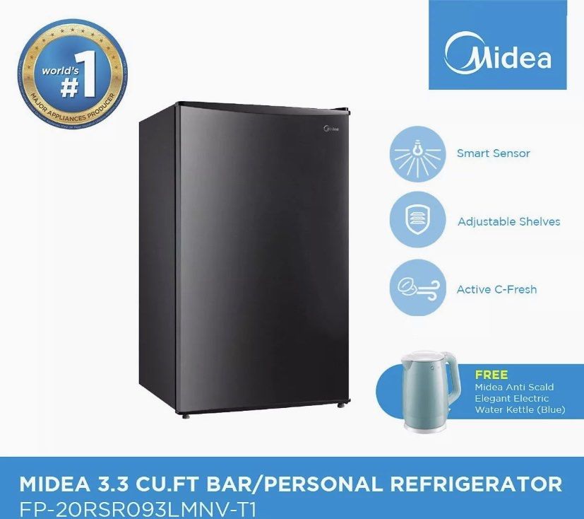 Midea 3.3 cu. ft. mini bar refrigerator with Mechanical Temperature ...