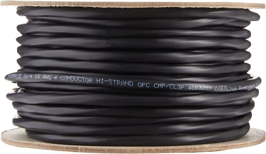 Monoprice - 113726 Nimbus Series 16 Gauge AWG 4 Conductor CMP-Rated ...