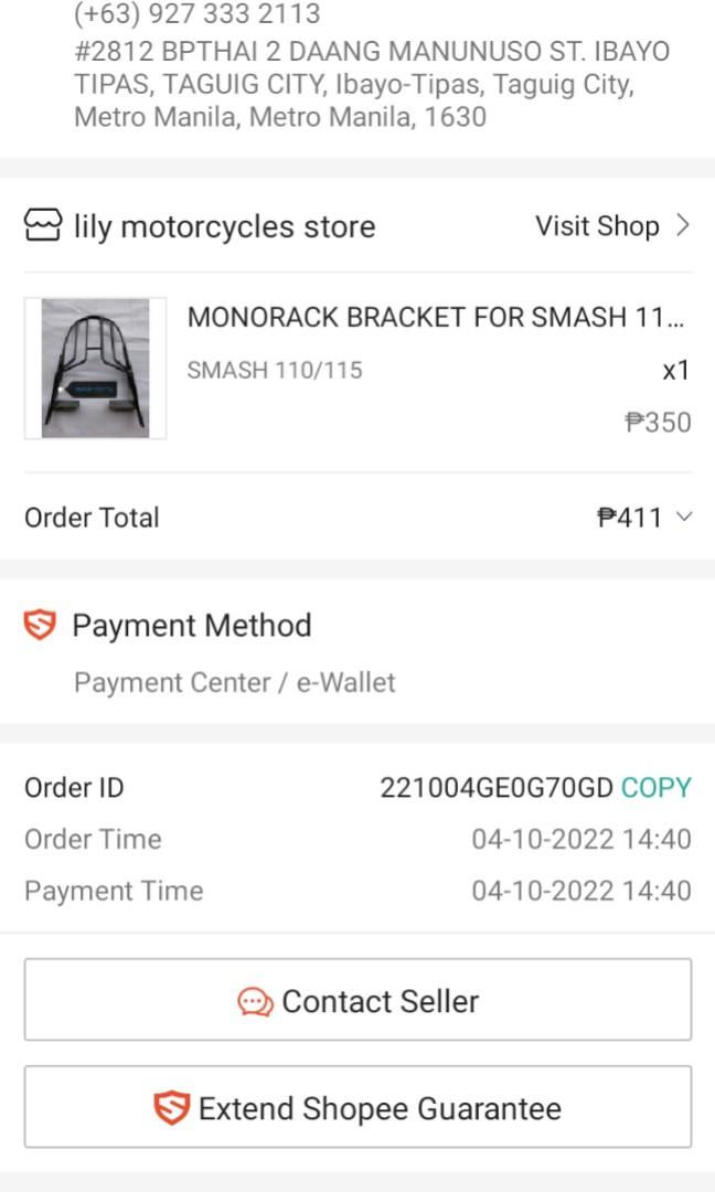 MotoMan Top box/ bracket for smash 115, Motorbikes, Motorbike Parts ...