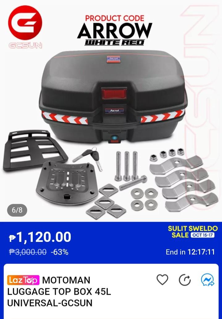 MotoMan Top box/ bracket for smash 115, Motorbikes, Motorbike Parts ...