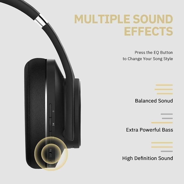 New Arrival! DOQAUS Bluetooth Headphones Over Ear, [52 Hrs Playtime ...