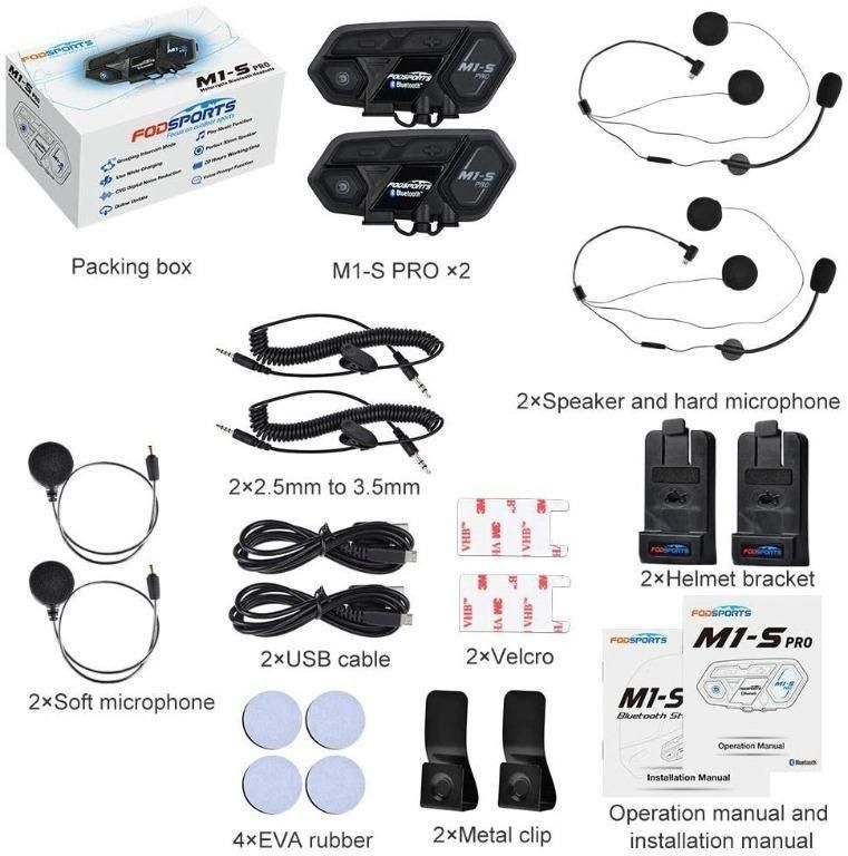 New Arrival! Motorbike Intercom, Fodsports M1-S pro Helmet Intercom ...