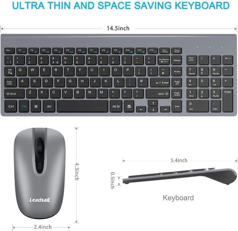 New Arrival! Slim Wireless Keyboard and Mouse Set, 2.4G Cordless QWERTY ...
