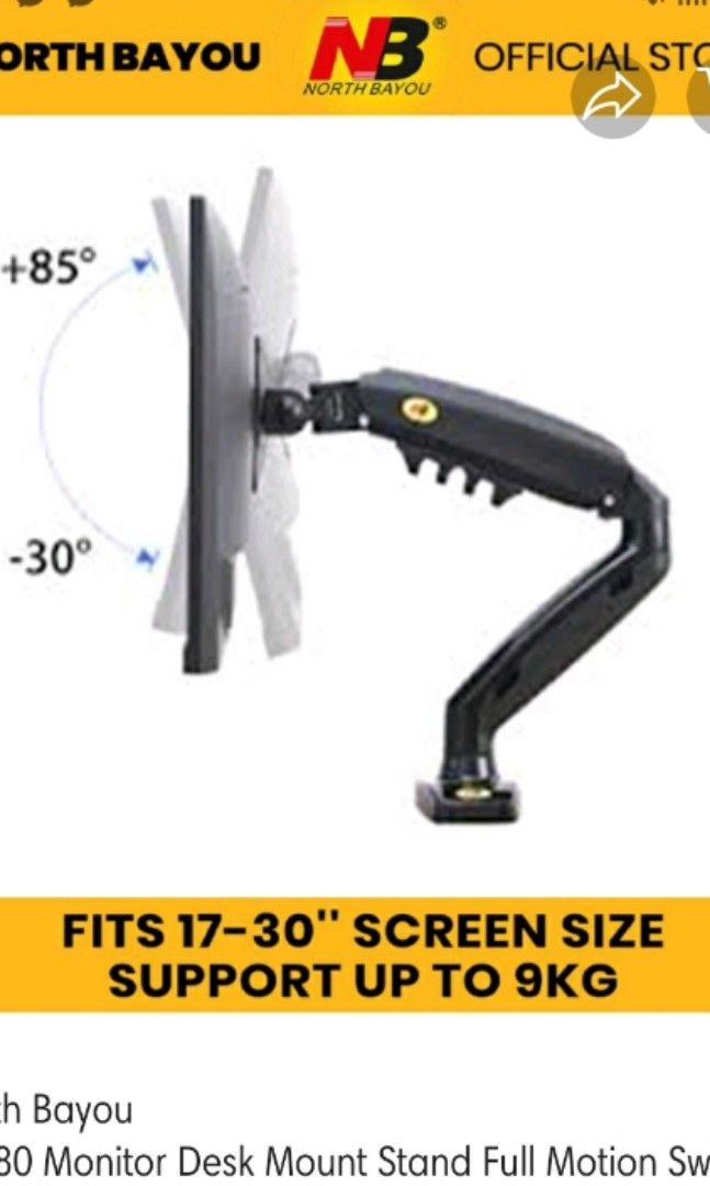 North Bayou Monitor Screen Stand Desk Mount, Computers & Tech, Parts ...
