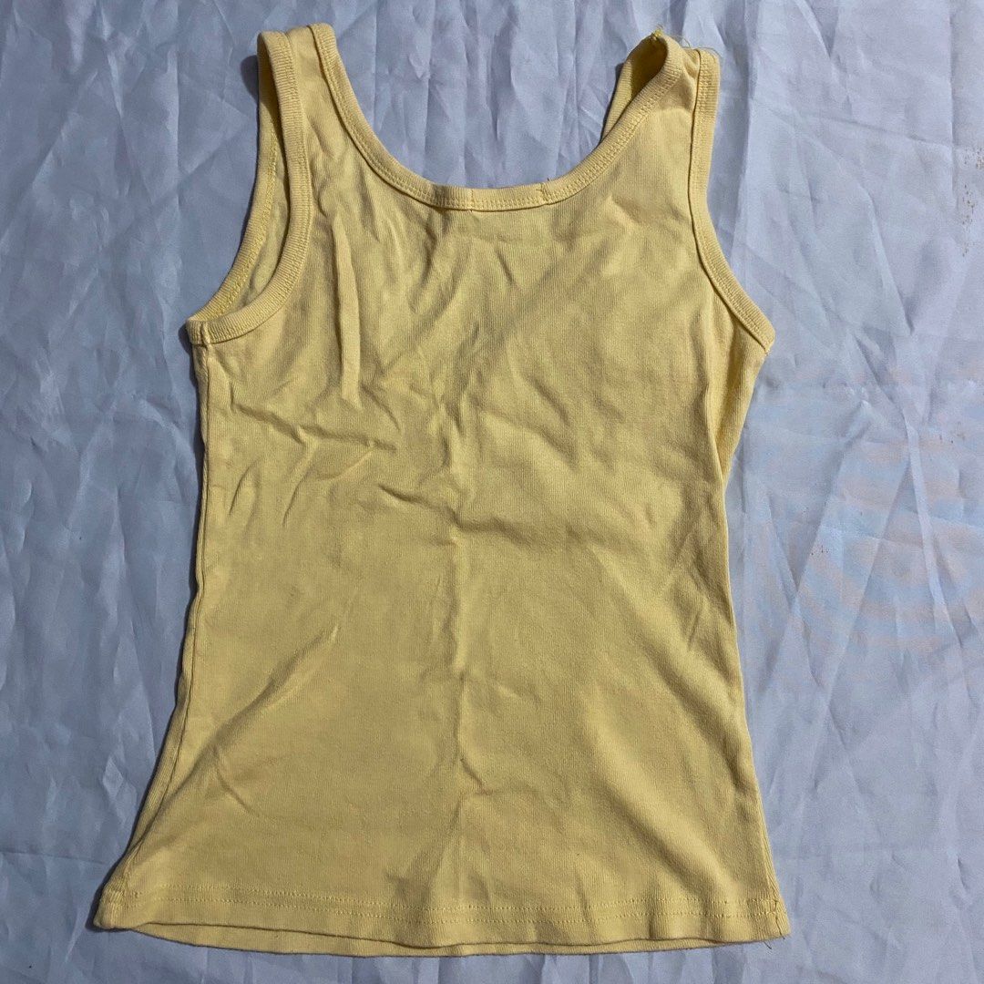 PASTEL YELLOW TOP WITH EMBROIDERY DESIGN, Women's Fashion, Tops ...