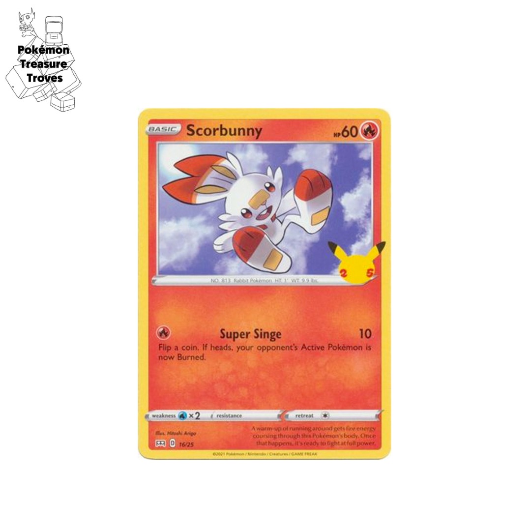 Pokemon McDonald's 25th Anniversary Scorbunny Card, Hobbies & Toys ...
