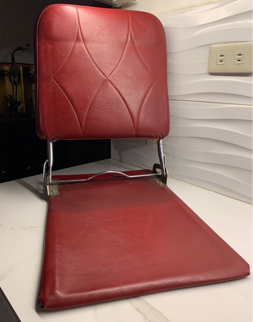 Portable Floor Chair w/Back Support - Adjustable, Padded Folding Seat | Used Red Color, Looking ...