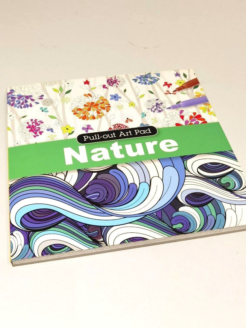 Pull Out Art Pad Nature Colouring Book Tearable Pages Therapy, Hobbies ...