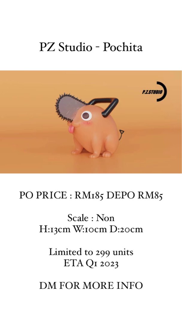 PZ Studio - Pochita, Hobbies & Toys, Toys & Games on Carousell