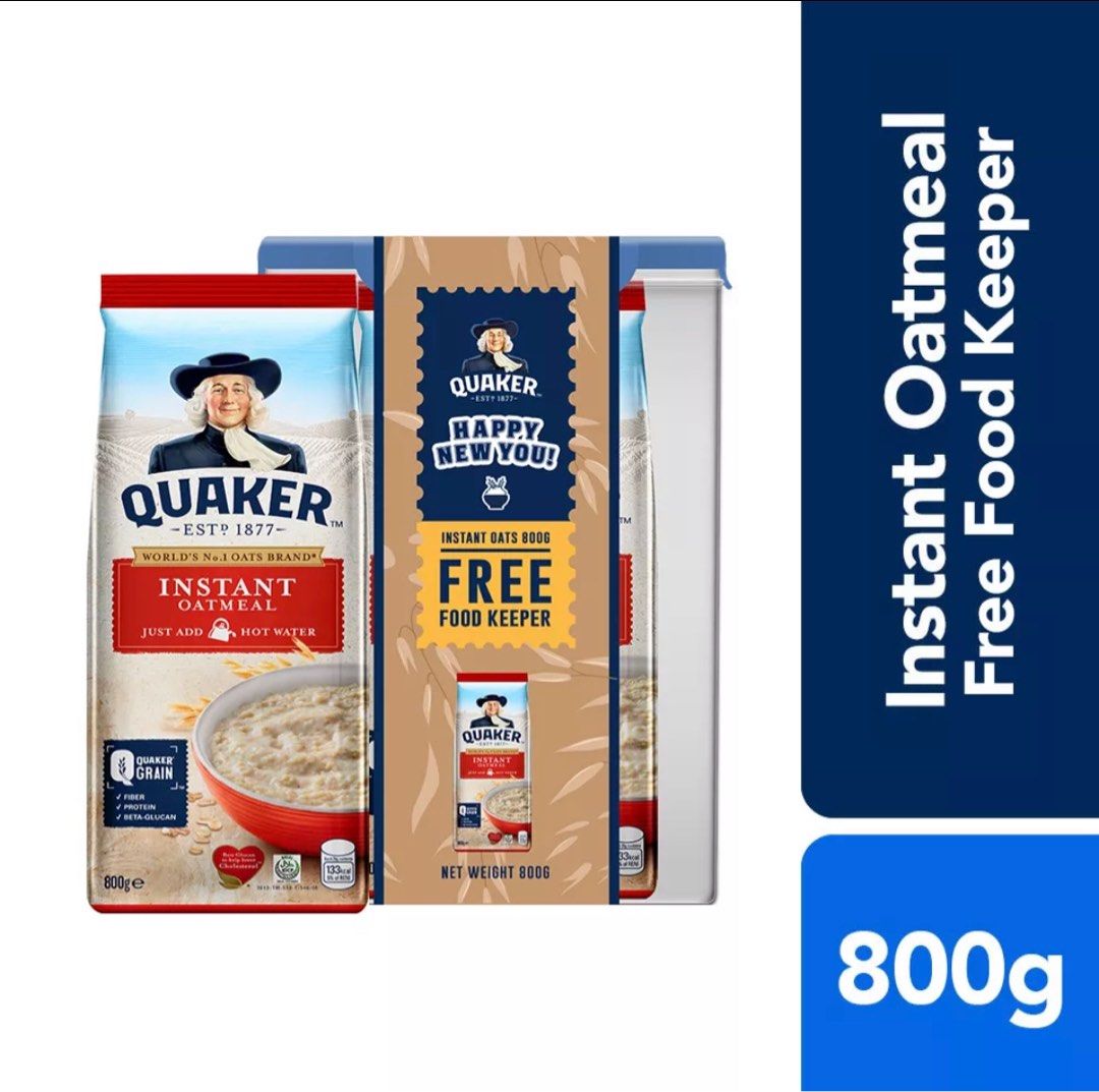 quaker oats 800g free food keeper, Health & Nutrition, Health ...