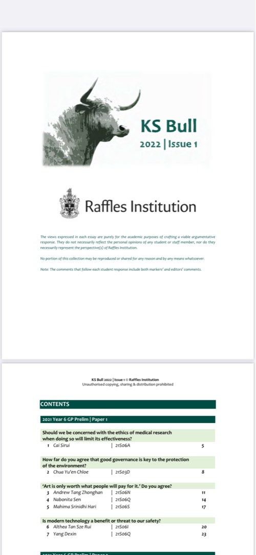 Raffles Ks Bull notes in pdf, Hobbies & Toys, Books & Magazines ...