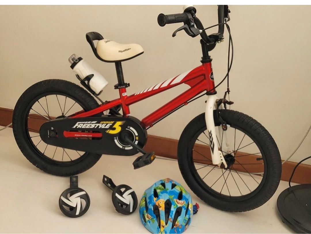 Royalbaby freestyle kids bike 16 inch with training wheels, cup and ...