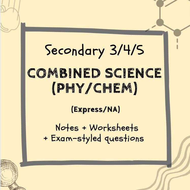 Sec 3/4/5 Combined Science Physics and Chemistry Worksheets (pdf ...