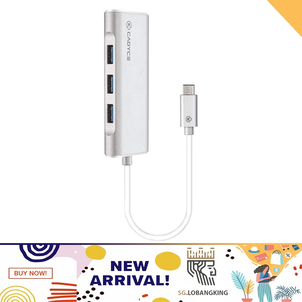 [sg stock] Cadyce USB-C to 3 Port USB 3.0 Hub with Gigabit Ethernet Adapter, Computers & Tech ...