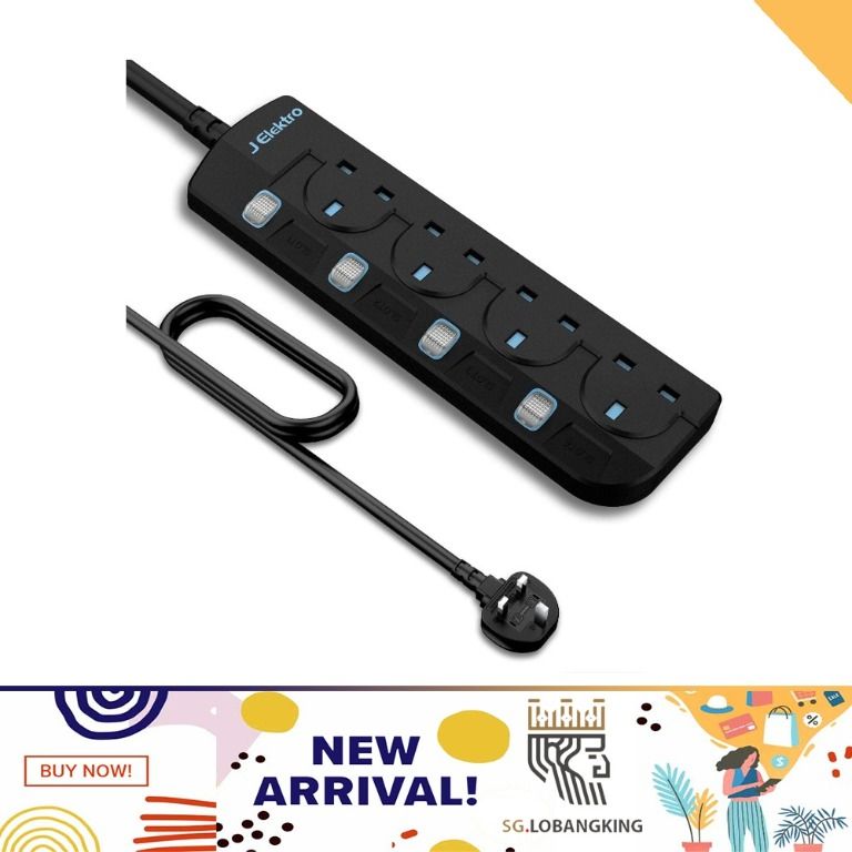 [sg stock] Extension Cord with Individual Switches, J Elektro Power ...