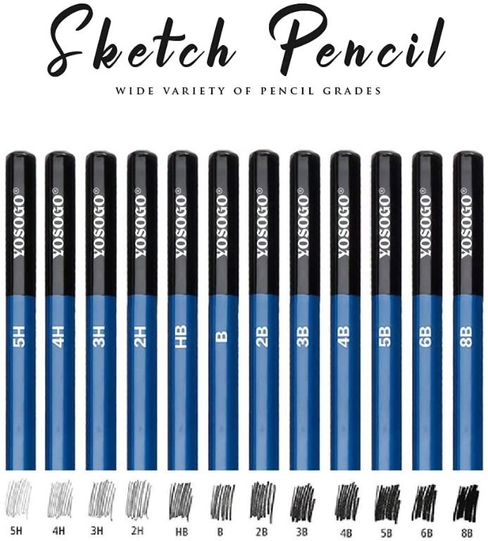 [SG stock] YOSOGO 32-Piece Drawing and Sketching Pencils Set, Artist ...