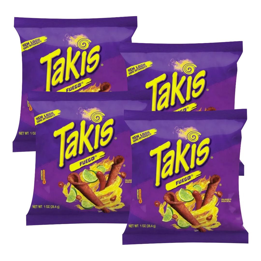 [SG Stock]Takis Fuego Extreme Hot Rolled Tortilla Chips 1oz x 4 - BB ...