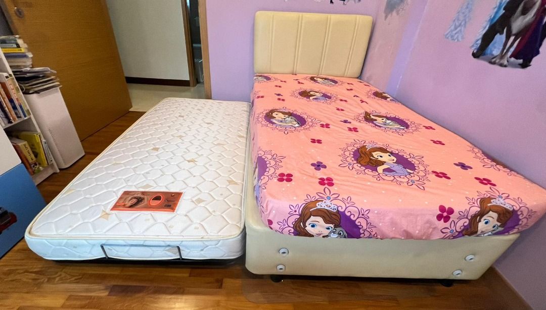 Slumberland Super Single Bed with pull out Single Bed Frame, Furniture ...