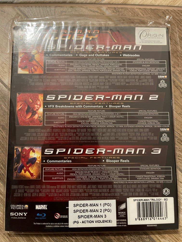 Spider-Man Trilogy Blu ray, Hobbies & Toys, Music & Media, CDs & DVDs ...
