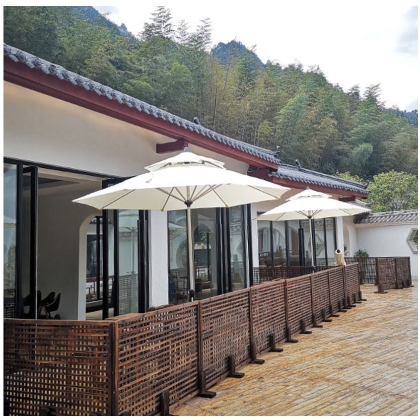 SQUARE GRID PLANT RACK ⭐ Porch Wood Fence Wooden Grid Shelf Carbonized ...