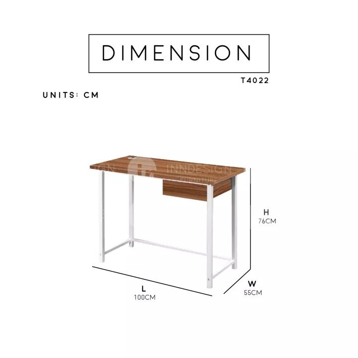 Study Table With Metal Leg, Furniture & Home Living, Furniture, Tables ...