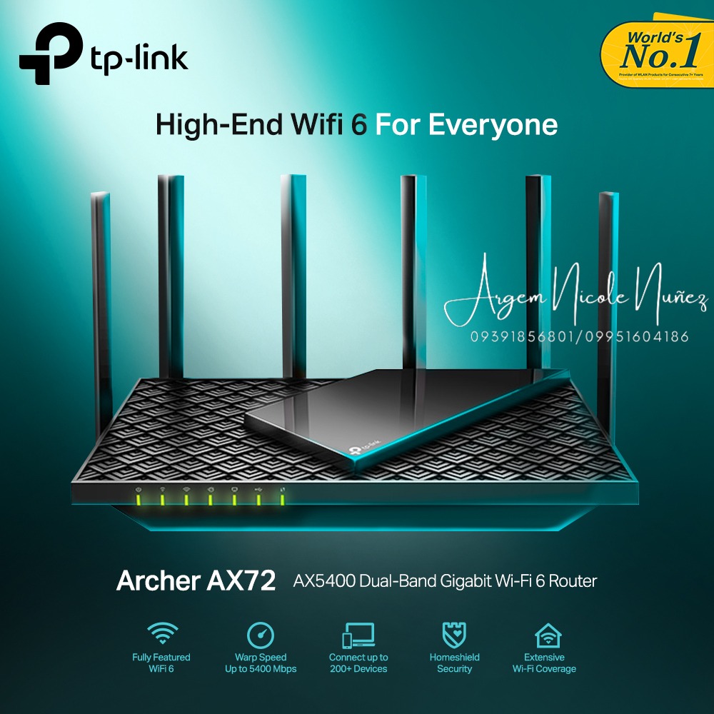 TP-LINK Archer AX72 AX5400 Dual-Band Gigabit Wi-Fi 6 Router, Computers ...
