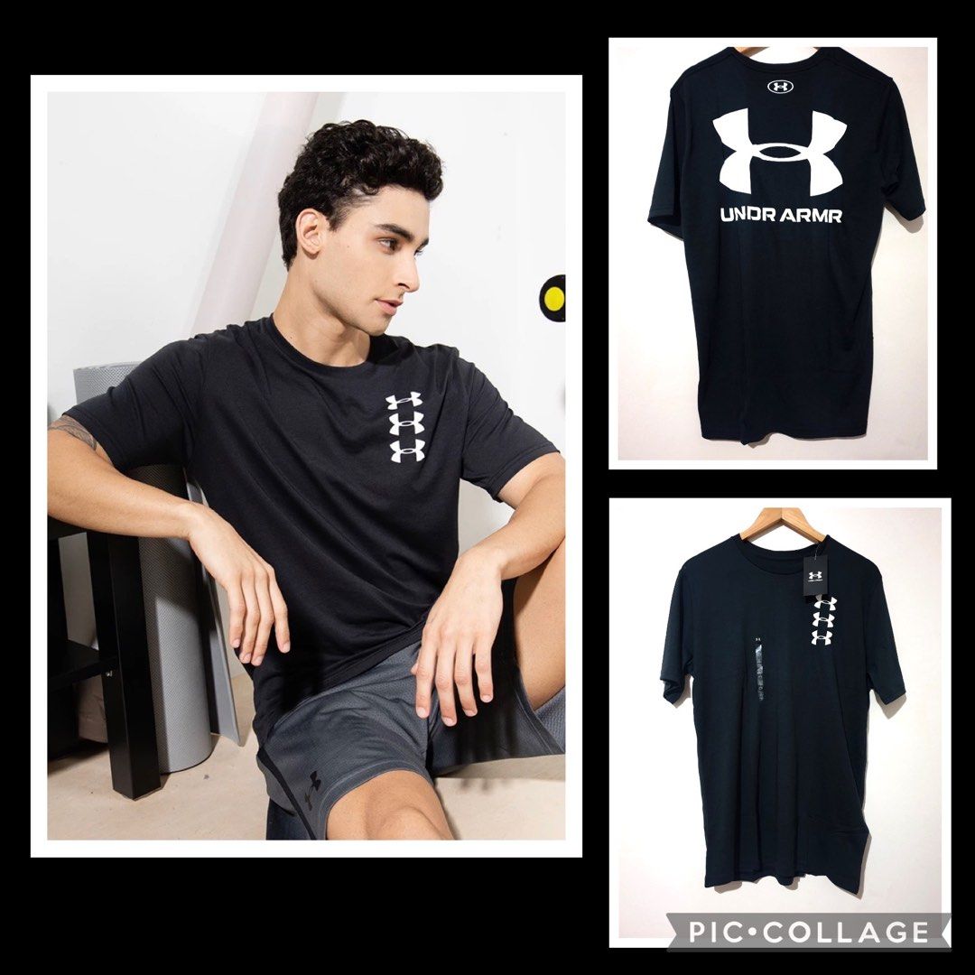 Under Armour Breakthrough Triple Stack Logo Shirt, Men's Fashion, Tops ...