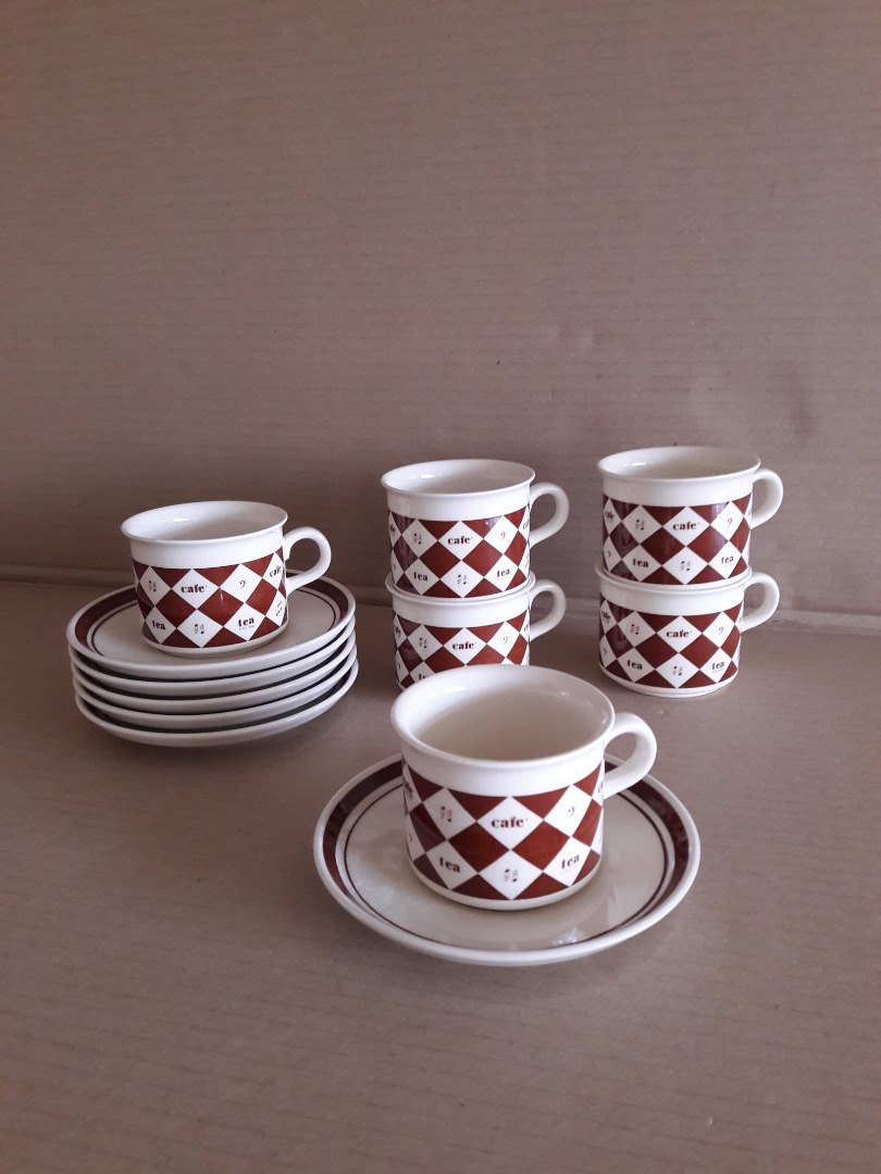 Vintage Tea/Coffee Set - Geometric Design, Furniture & Home Living ...