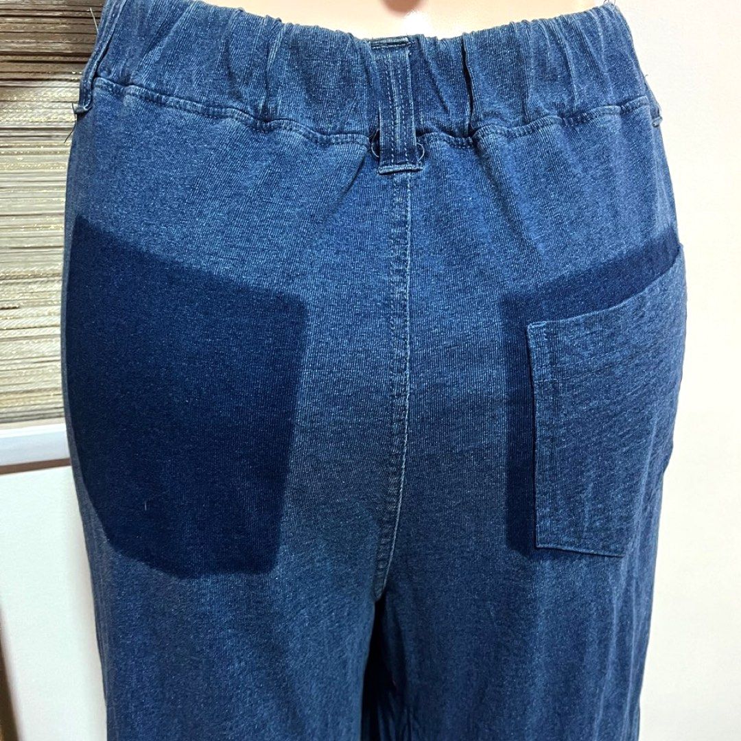 Wide leg soft denim baggy trouser square pants, Women's Fashion ...