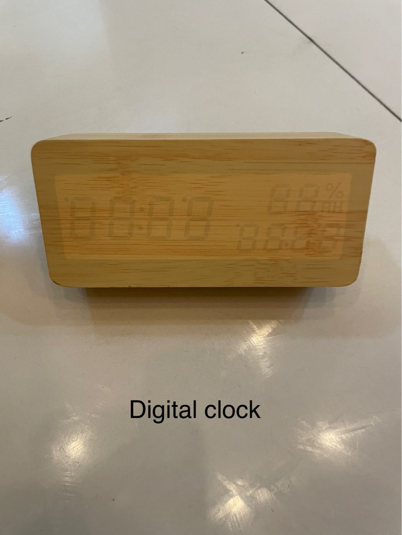 Wooden LED Digital Clock, Furniture & Home Living, Home Decor, Clocks ...