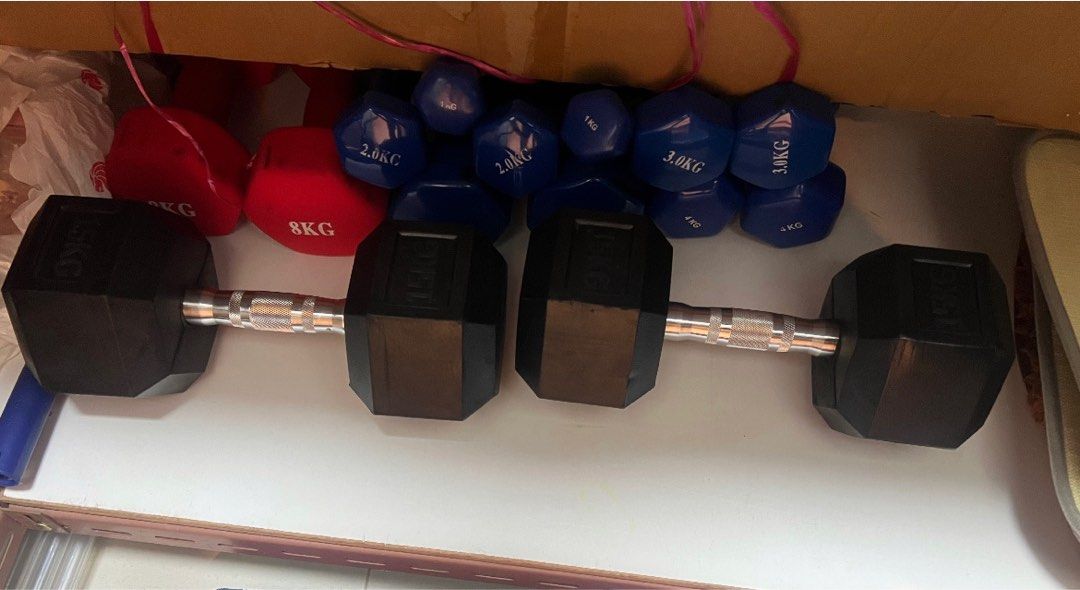 15kg dumbbell x 2, Sports Equipment, Exercise & Fitness, Weights & Dumbbells on Carousell