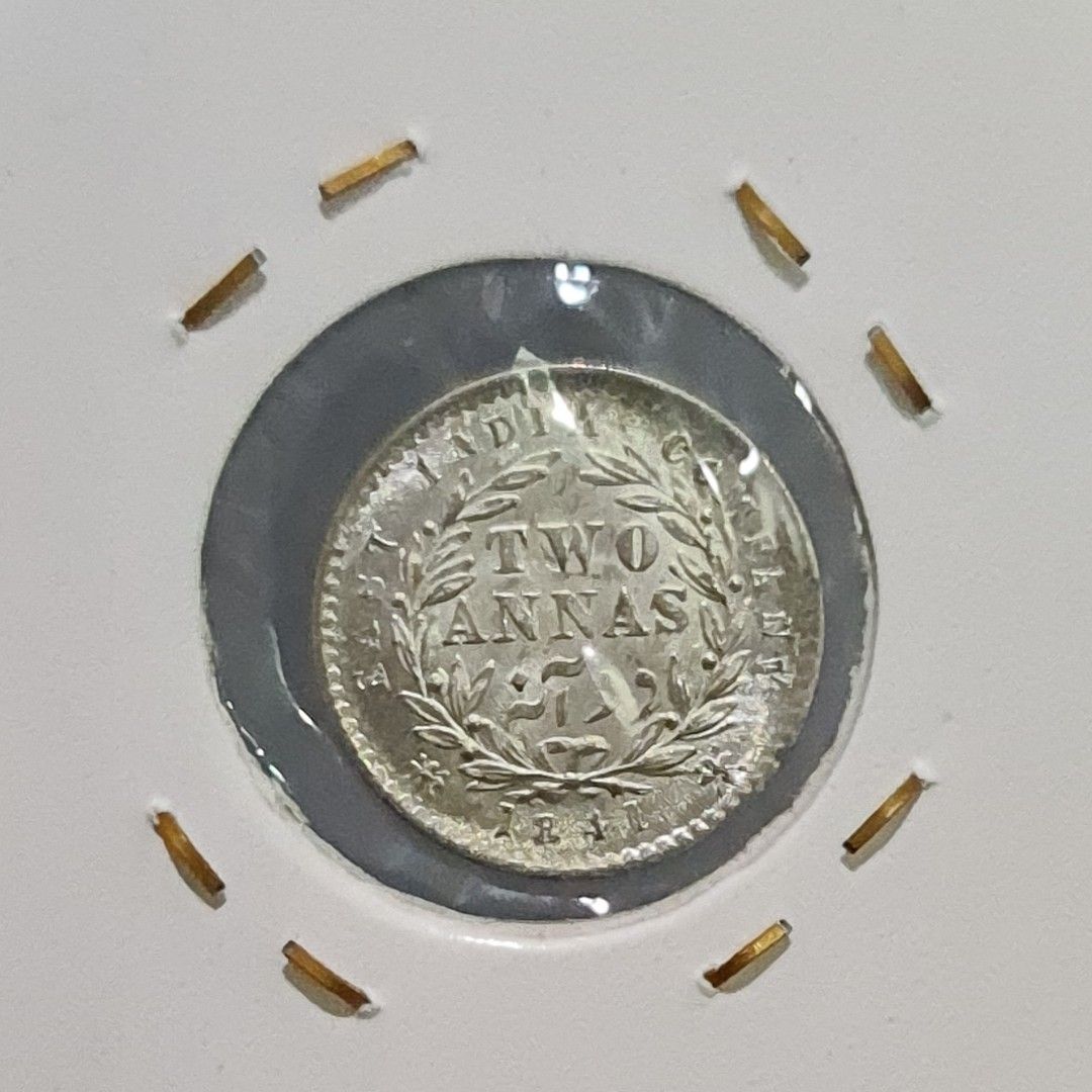 Silver 1841 queen victoria east india company two annas, Hobbies & Toys ...