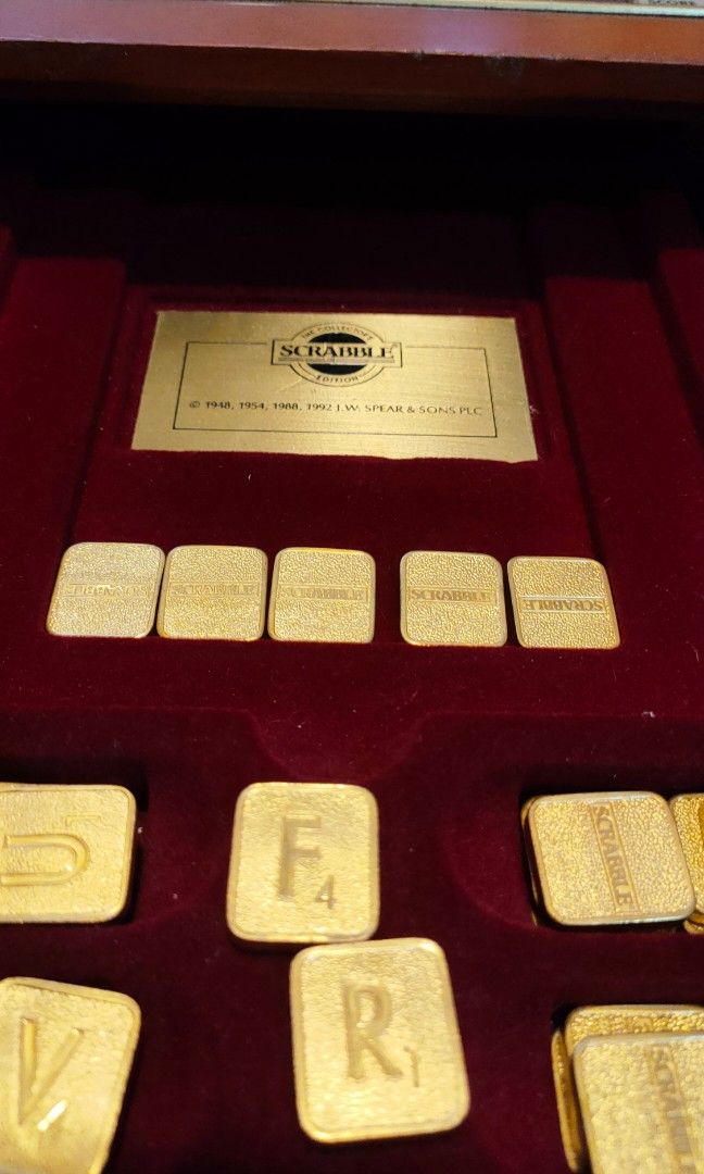 24k carat gold plated vintage scrabble board game, Hobbies & Toys ...