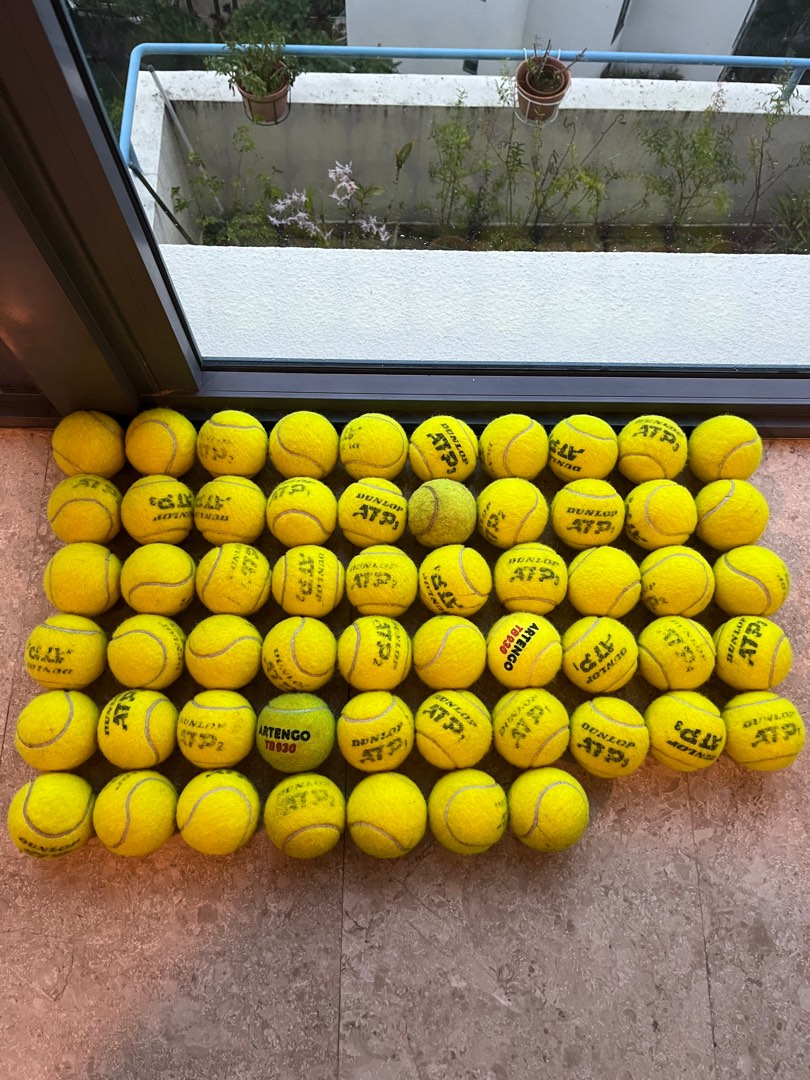 57 used tennis balls, Sports Equipment, Sports & Games, Racket & Ball ...