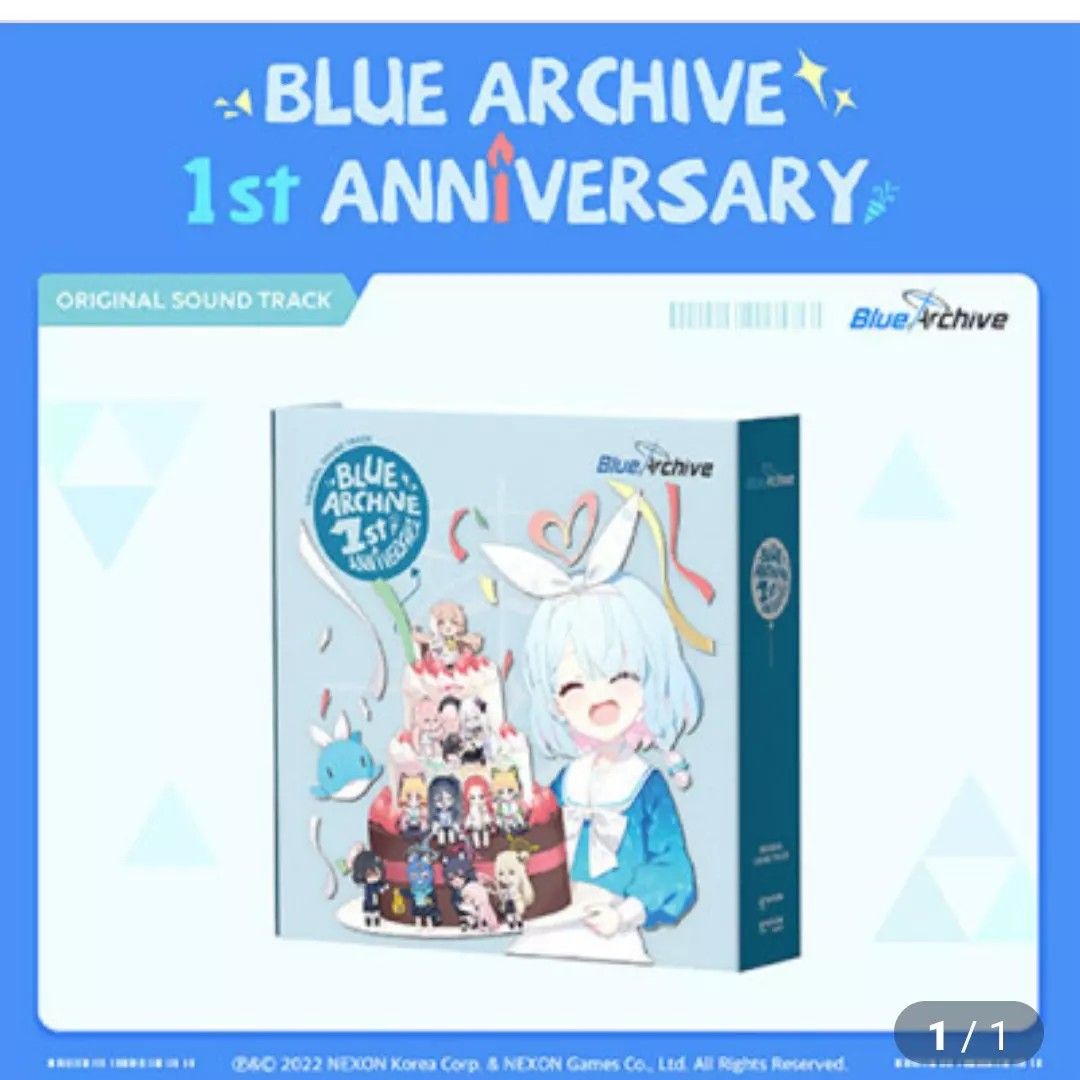 韓國代購 蔚藍檔案 一週年 BLUE ARCHIVE 1ST ANNIVERSARY OST (2CD) $290/1 到貨後補運費, 興趣及遊戲, 收藏品及紀念品, 韓流 - Carousell