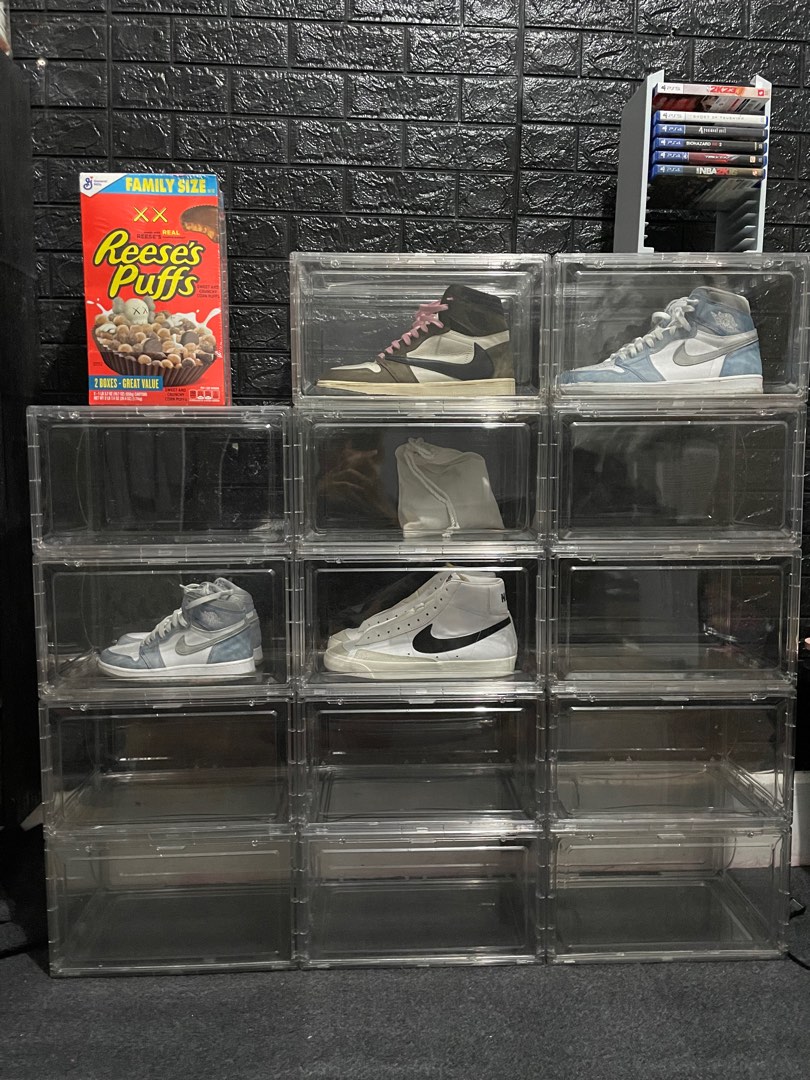 ACRYLIC SIDE DROP SHOE BOX, Furniture & Home Living, Home Improvement ...