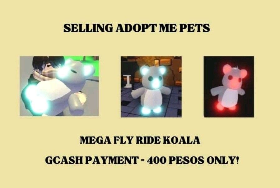 ADOPT ME - MEGA FLY RIDE KOALA, Video Gaming, Gaming Accessories, In ...