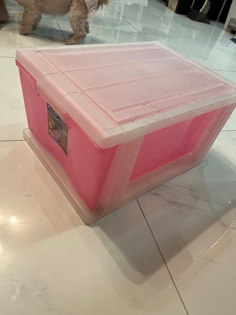 Algo pink storage box, Furniture & Home Living, Home Improvement ...