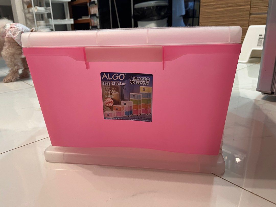 Algo pink storage box, Furniture & Home Living, Home Improvement ...