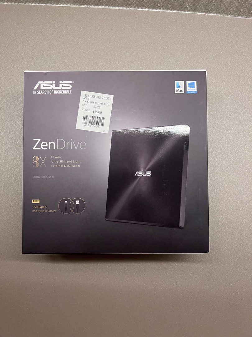 ASUS External 8X DVD Writer ( Zen Drive ), Computers & Tech, Parts ...