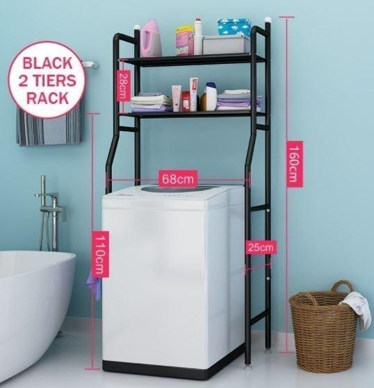 Brand New 2 Tiers Black | White Top Load Washing Machine Shelf Rack ...